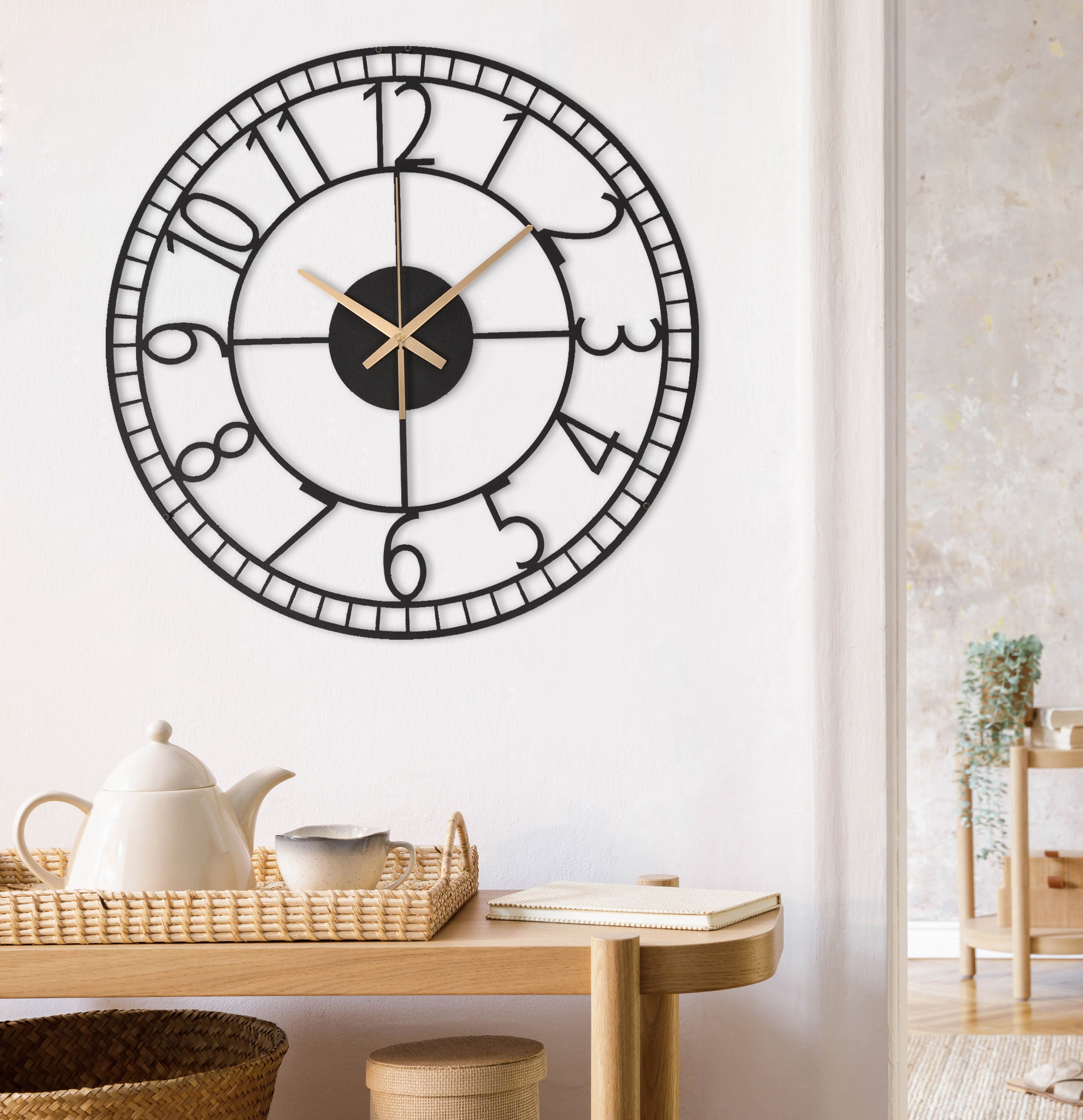 Modern Oversize Wall Clock With Numbers – KraZy DeCo